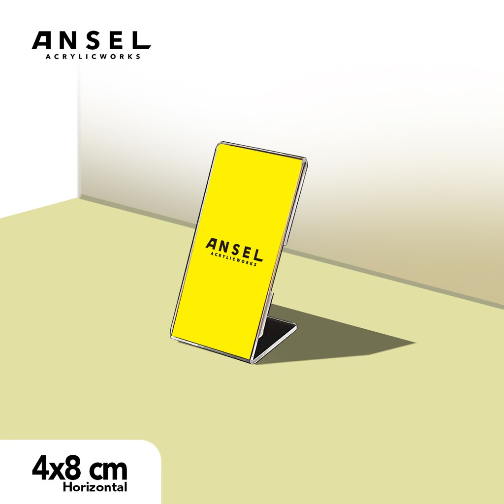 Jual ANSEL Acrylic Price Tag / Stand Frame Harga Akrilik uk. 4x8 cm ...