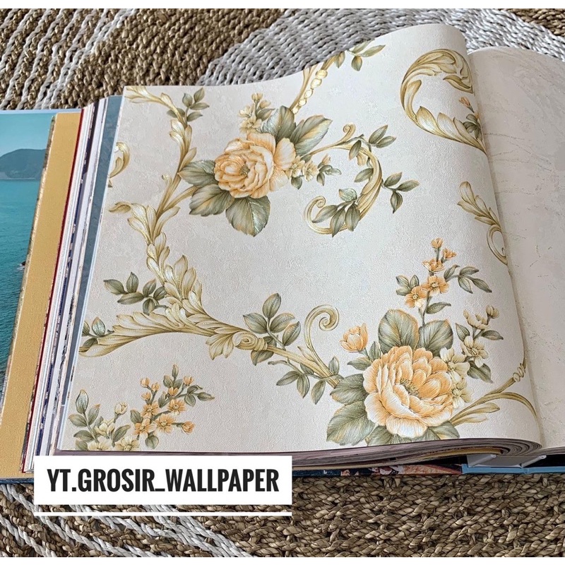Jual WALLPAPER DINDING VINYL TIMBUL ( KOREA ) MOTIF MAWAR RAMBAT UK ...