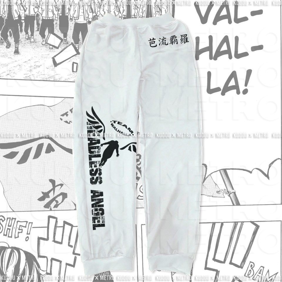 Jual Celana Jogger Team Valhalla White Headless Angel Geng Anime Manga ...