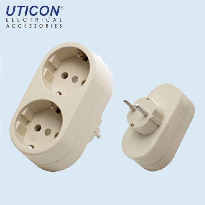Jual Uticon Sc-128 Colokan Listrik Stop Kontak Steker Arde 2 Lubang Soket | Shopee Indonesia