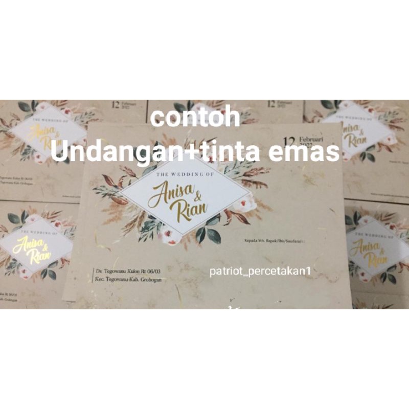 Jual Tambahan Tinta emas ( Hot print ) & Foto untuk Undangan harga ...