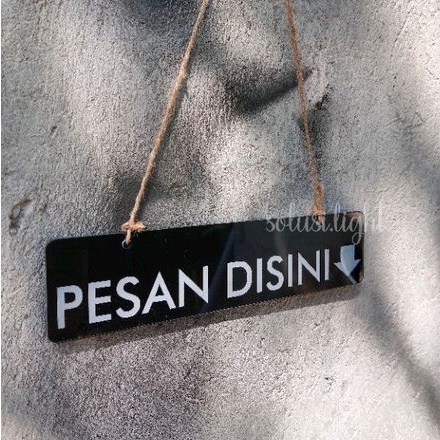 Jual Sign PESAN DISINI Akrilik Gantung - Tulisan PESAN DISINI Untuk ...