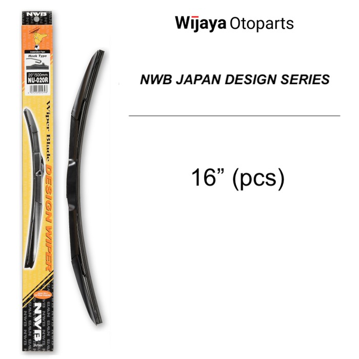 Jual Wiper Mobil ukuran 16 NWB Design Series Japan Hybrid Frameless - Satuan | Shopee Indonesia