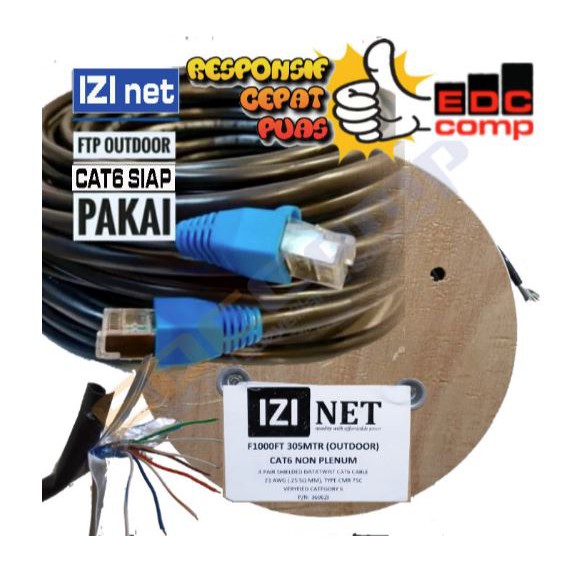 Jual Cable STP/FTP Cat 6 Outdoor Cable 10 Meter IZI net Original ...