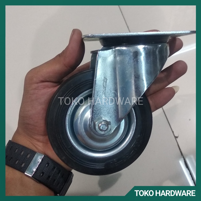 Jual Krisbow Roda Trolley / Roda Troli Karet Swivel 10 Cm | Shopee ...