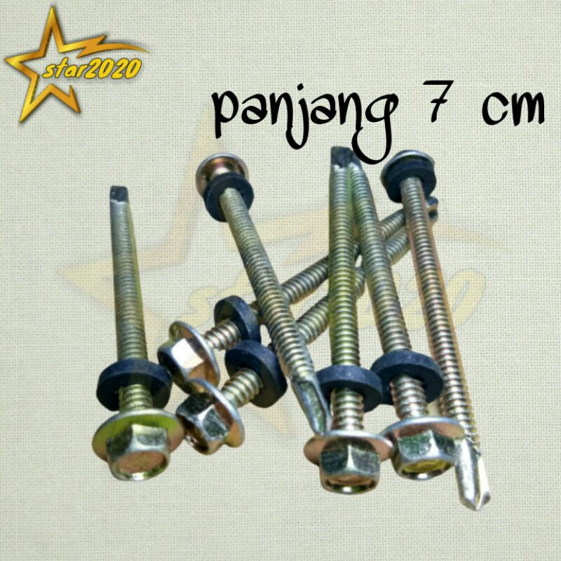 Jual sekrup baja ringan panjang 7cm isi 10pcs | Shopee Indonesia