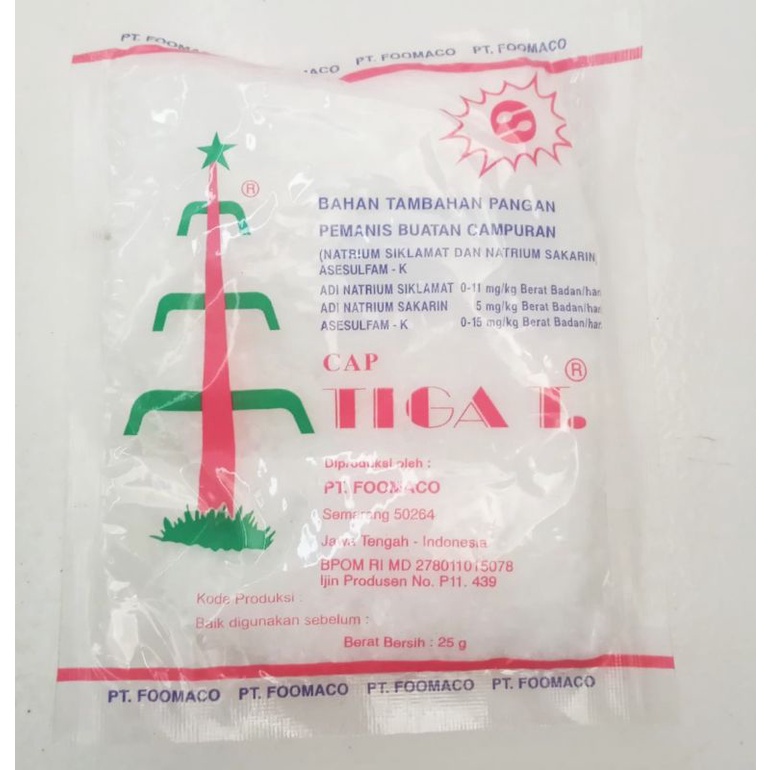 Jual Pemanis buatan cap Tiga T 25gr / natrium siklamat | Shopee Indonesia