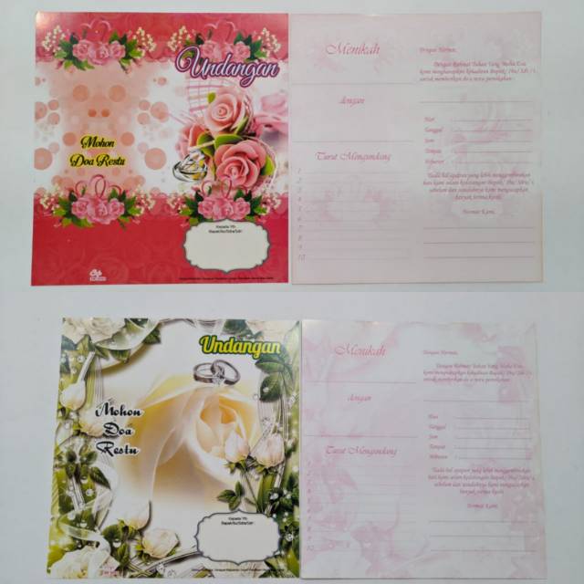 Jual Undangan nikah motif bunga simpel(40pcs) | Shopee Indonesia
