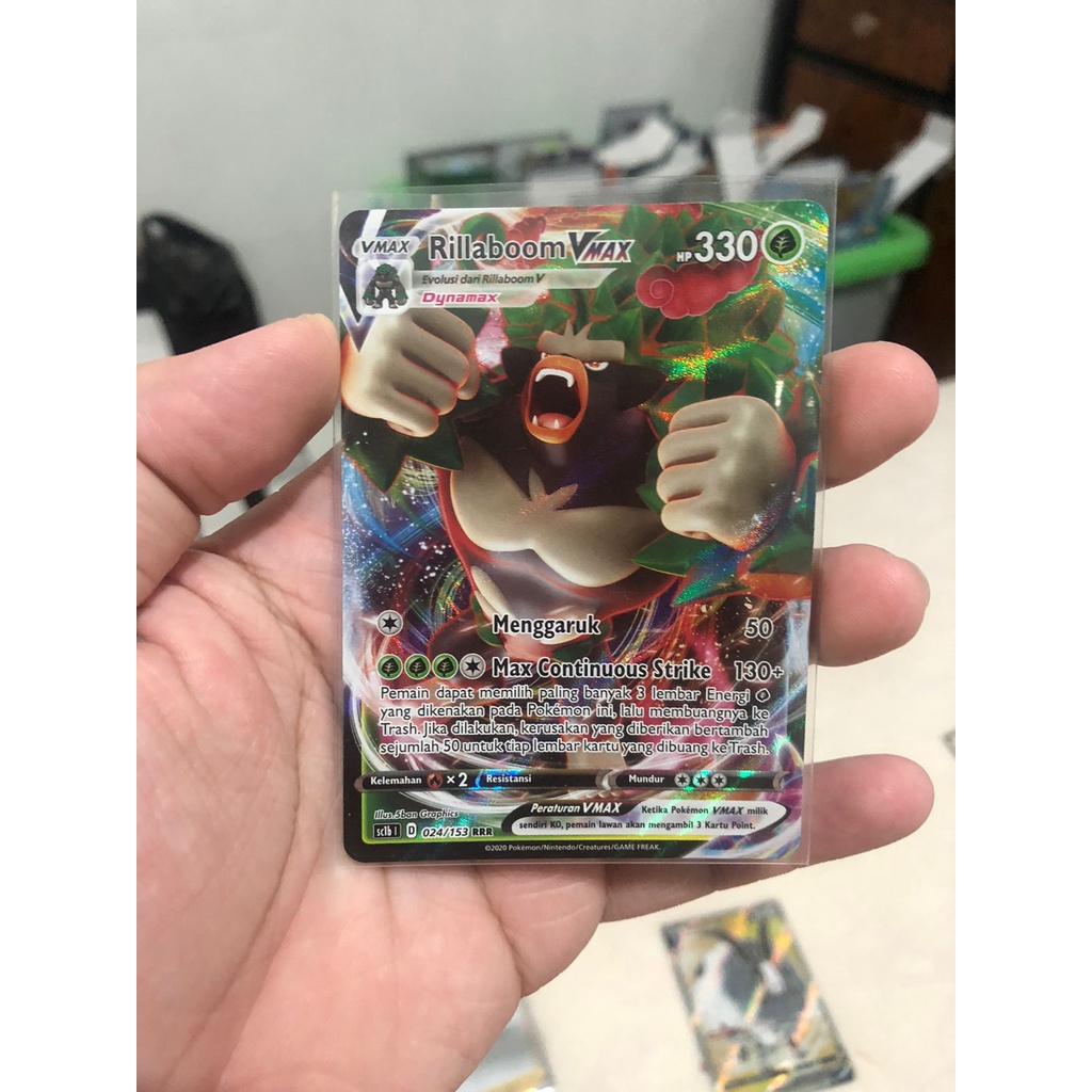 Jual Kartu Pokemon TCG Rillaboom VMax RRR sc1b Pedang & Perisai V Grookey Thwakey Original ...