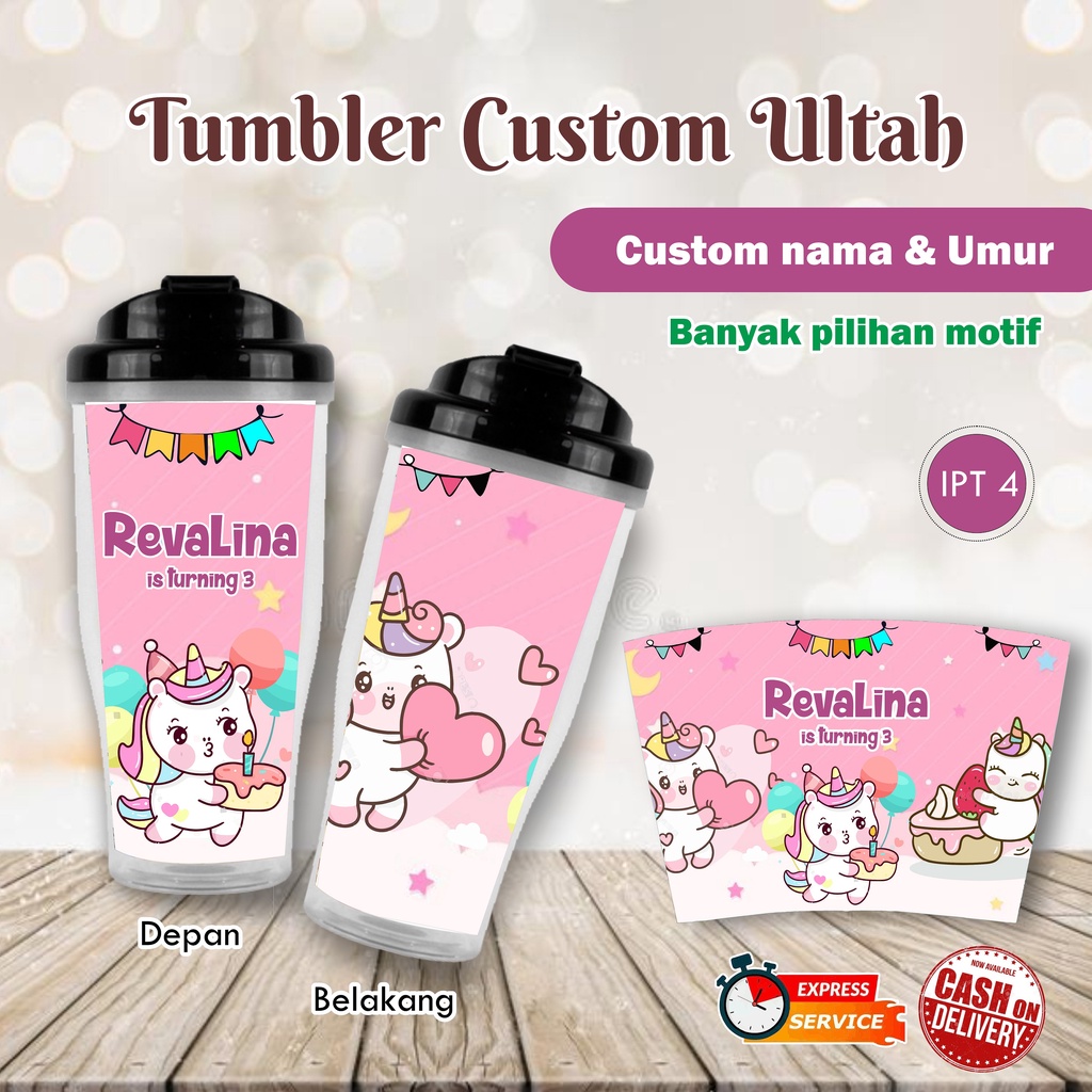 Jual Tumbler Insert Paper Custom Birthday / Ultah / Ulang tahun / Botol ...