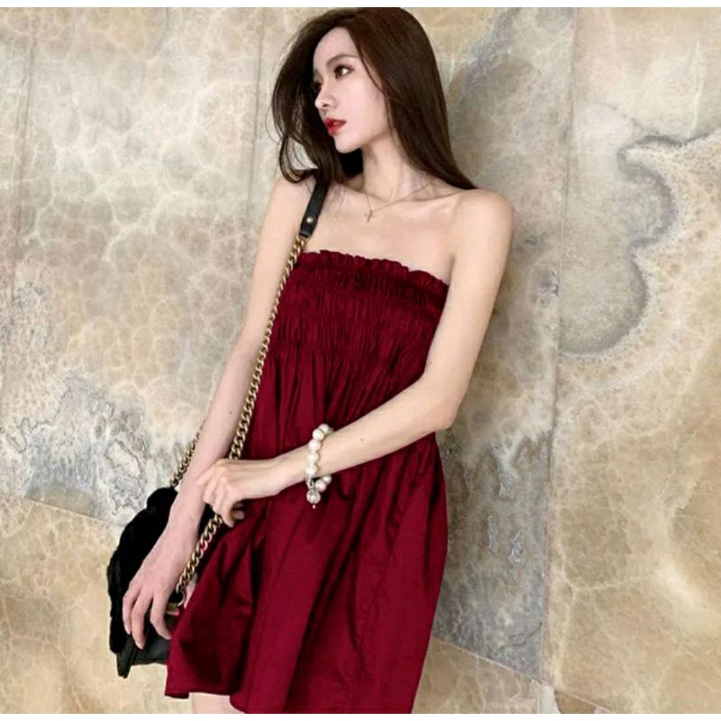 Jual Mini Dress // Kemben Kerut Putih // Baju Sexy // Lingerie // Dress ...