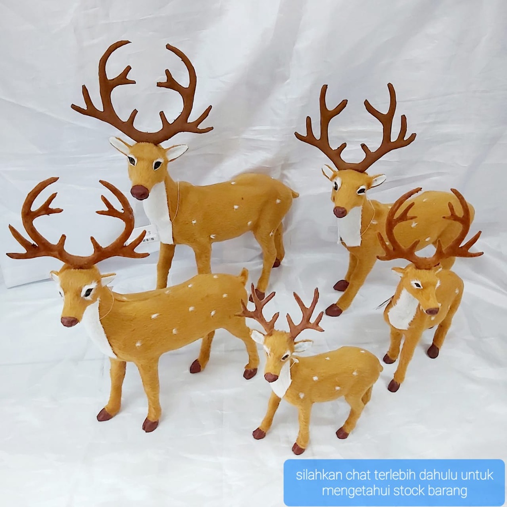 Jual ORNAMEN RUSA DEKORASI NATAL HIASAN NATAL CRYSMAST WARNA COKLAT ...