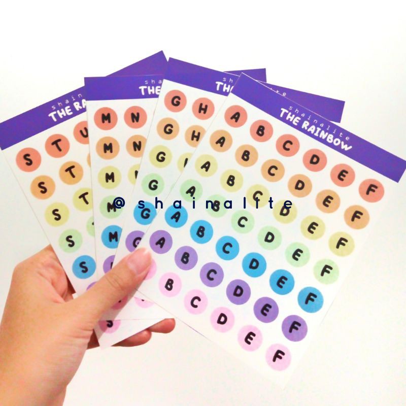 Jual The Rainbow Alphabet sticker set isi 4 lembar for bujo bullet ...