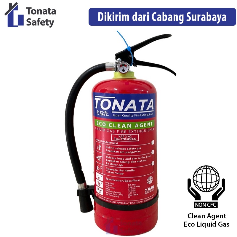 Jual APAR 3 kg Tonata Clean Agent Eco Liquid Gas / Set Komplit | Shopee ...