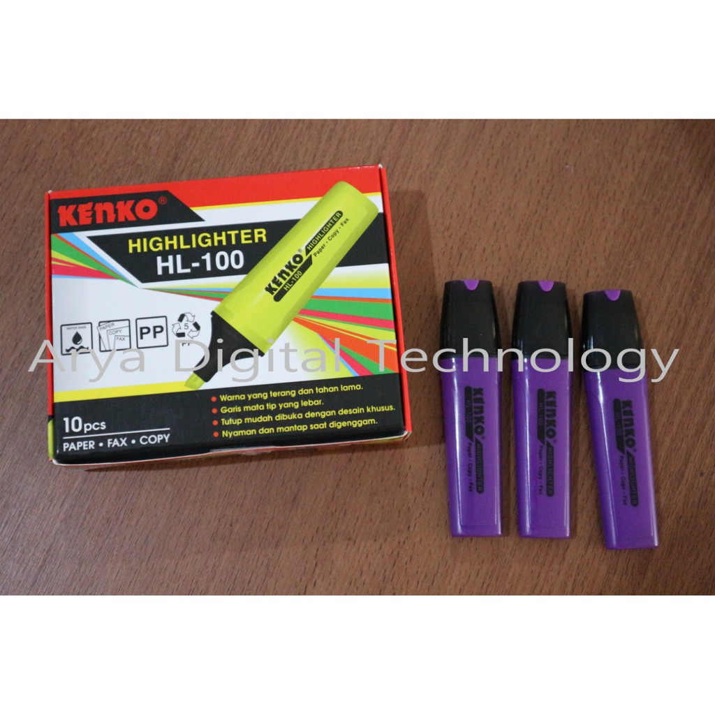 Jual Kenko Highlighter HL 100 Stabillo Spidol Penanda Warna Ungu ...