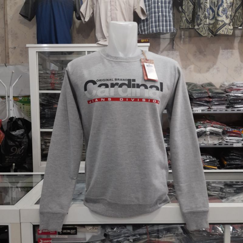 Jual Cardinal Jeans Original Sweater Abu Silver Dewasa | Shopee Indonesia