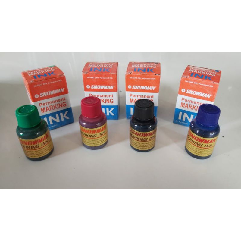 Jual Refill Tinta Spidol Snowman Permanen Hitam/Biru/Merah/Hijau ...