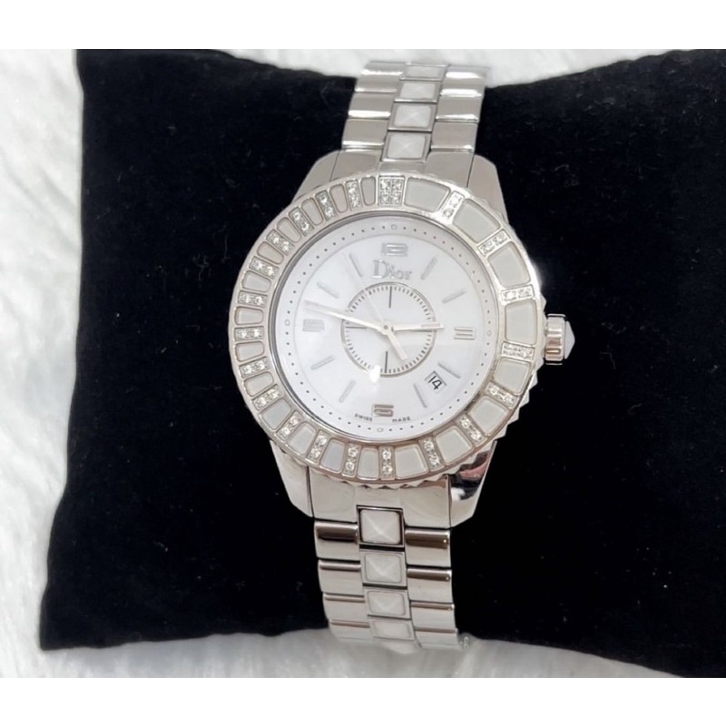 Jual Jam Dior christal sapphire crystal diamond quartz woman 30mm ...