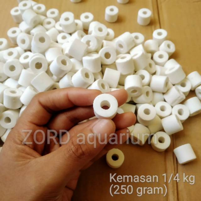 Jual Bioring 1/4 kg (250 gram) - Bio Ceramic Ring Media Filter Aquarium ...