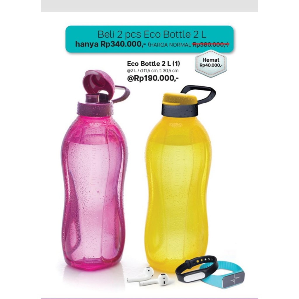 Jual Botol minum eco friendly tupperware 2000mL (Readystock) | Shopee ...