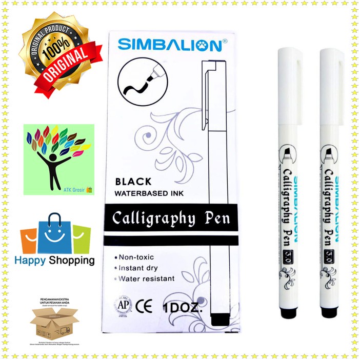 Jual Kaligrafi-Kuas-Tinta- Pulpen Kaligrafi - Calligraphy Pen 3,0 Mm ...