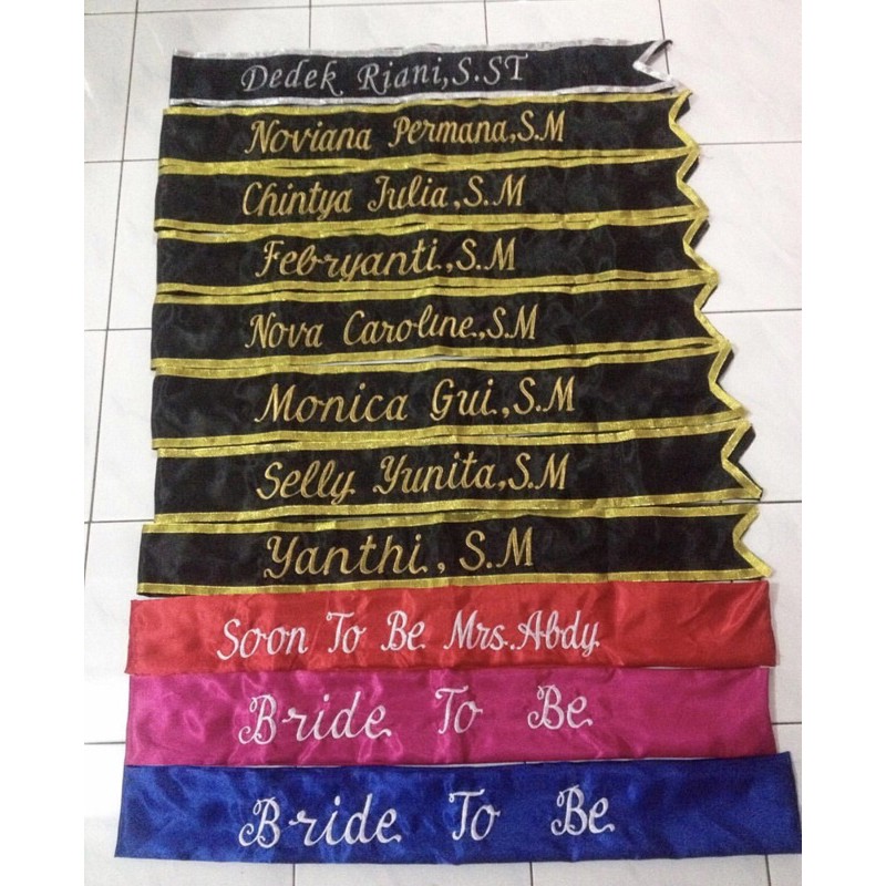 Jual Selempang Bridal Shower / Graduation / Custom Nama Acara | Shopee ...