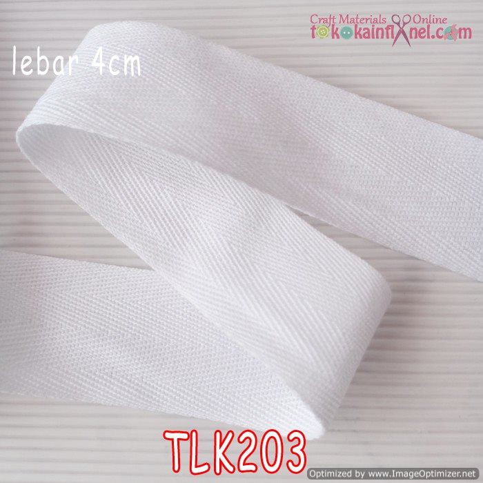 Jual Tlk203 Tali Katun Tipis / Webbing Uk 4cm Putih Per Meter | Shopee ...