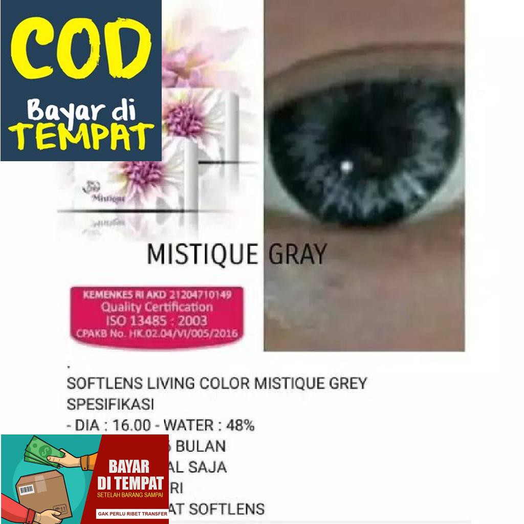 Jual SOFTLENS MISTIQUE 16 MM BLACK DAN GRAY Sultan | Shopee Indonesia