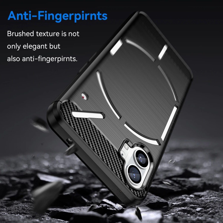 Jual NOTHING PHONE 2A / NOTHING PHONE 1 SOFT CASE BRUSHED CARBON BLACK ...