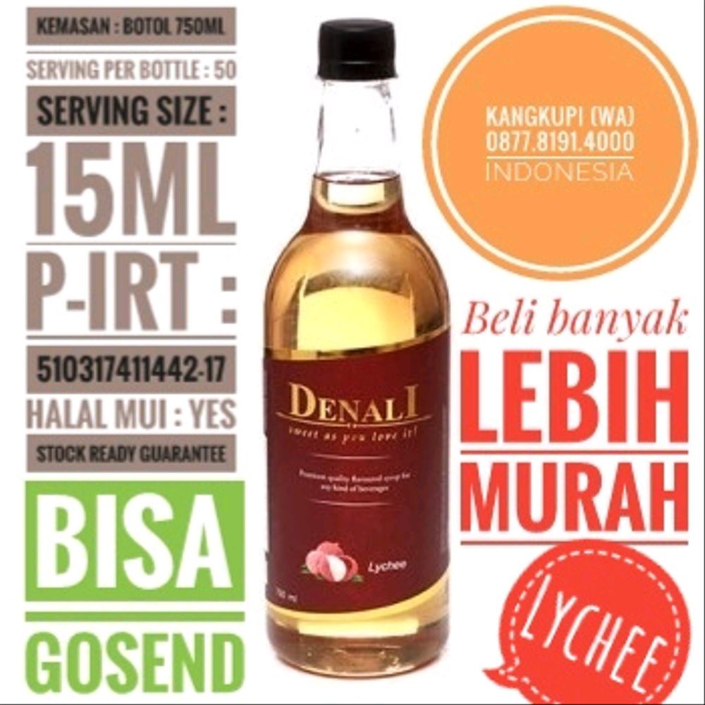Jual Denali Syrup Lyche, Sirup Rasa Leci Gourmet utk cafe sertifikat ...