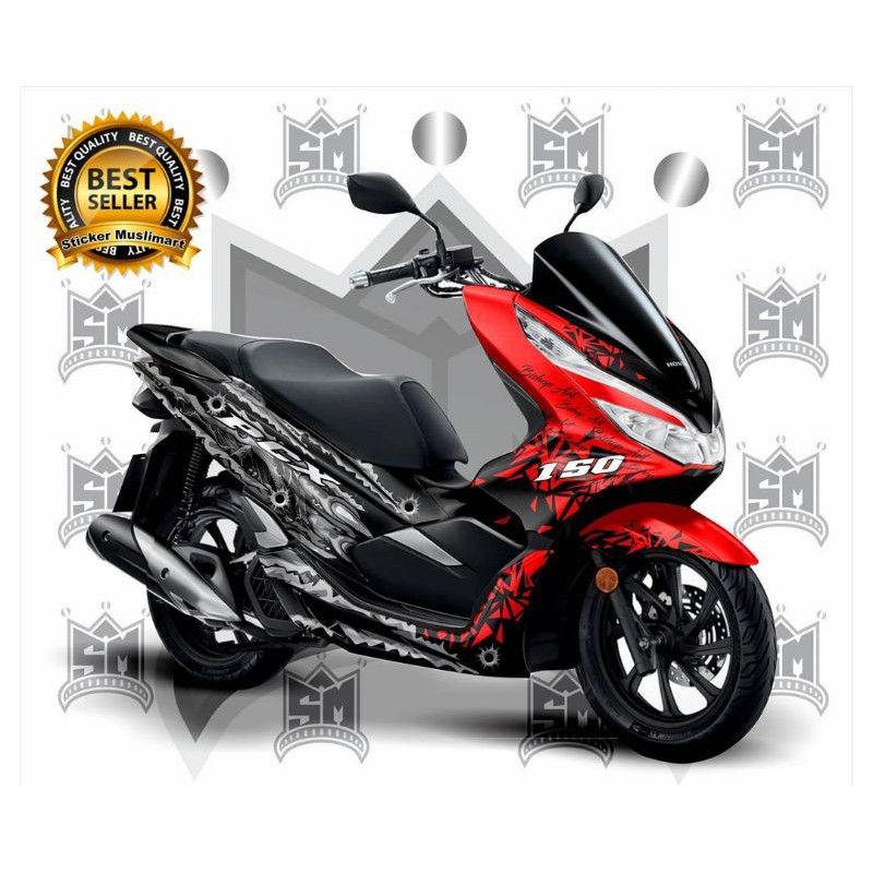Jual decal sticker pcx 150 variasi red grafic | Shopee Indonesia