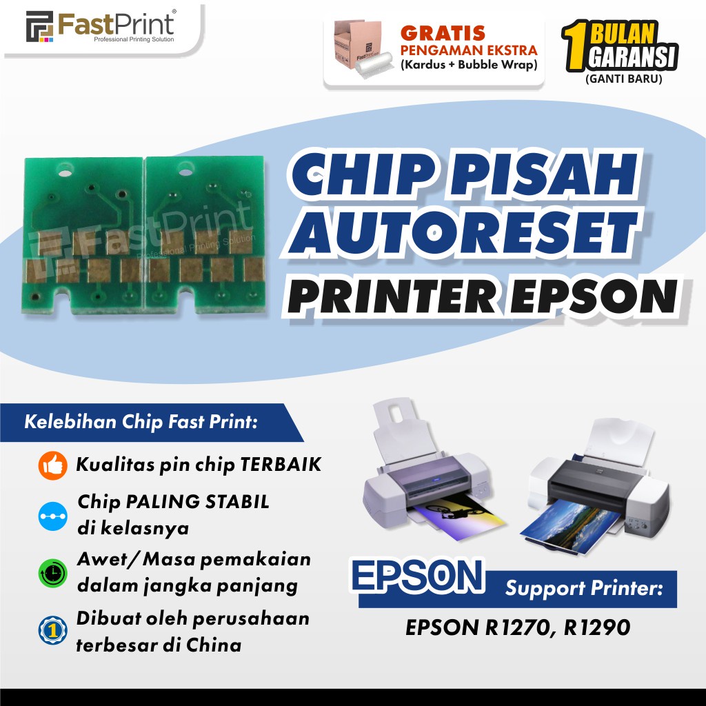 Jual Fast Print Chip Pisah Autoreset Epson R1290, R1270 1 Set | Shopee ...