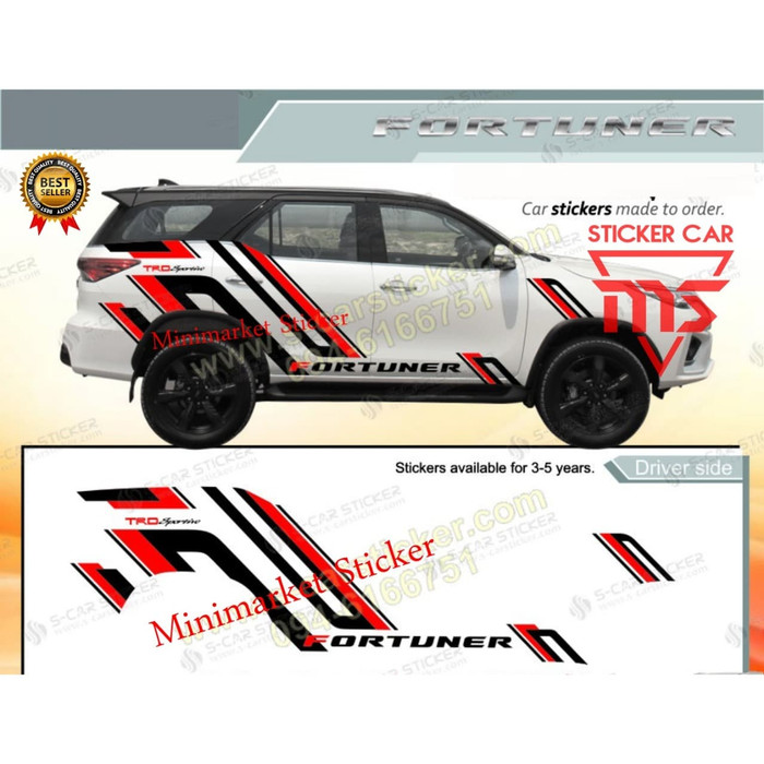 Jual sticker toyota fortuner off road side full body stiker mobil body ...