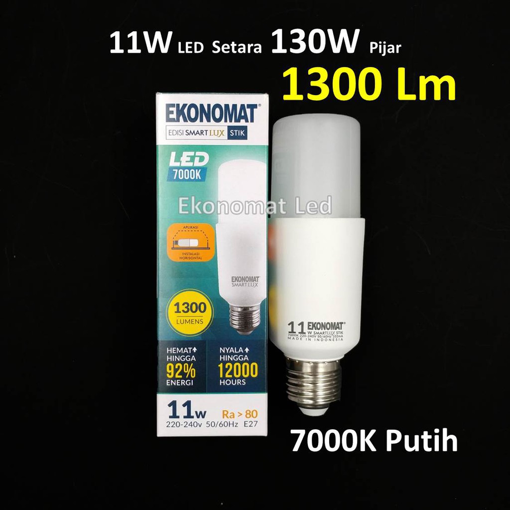 Jual Lampu LED Ekonomat Smart LUX Stik 11w Putih 7000K 11 Watt 11 w CFL ...