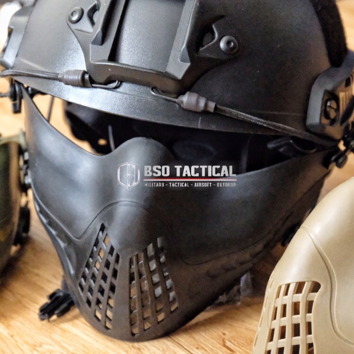 Jual Pilot Mask Tactical Face Protection Half Mask Hunting Airsoft ...