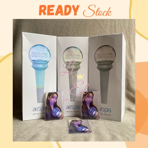 Jual READY STOCK / PO - Official Lightstick Fanlight & emblem aespa sealed fullset plus benefit ...