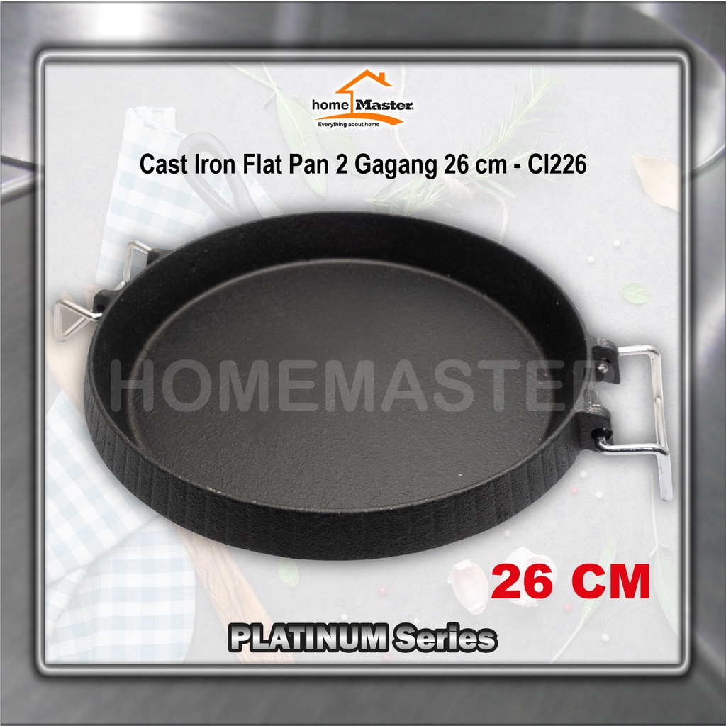 Jual HomeMaster Cast Iron/Besi Cor Flat Grill/BBQ/Saute Pan Round/Bulat ...