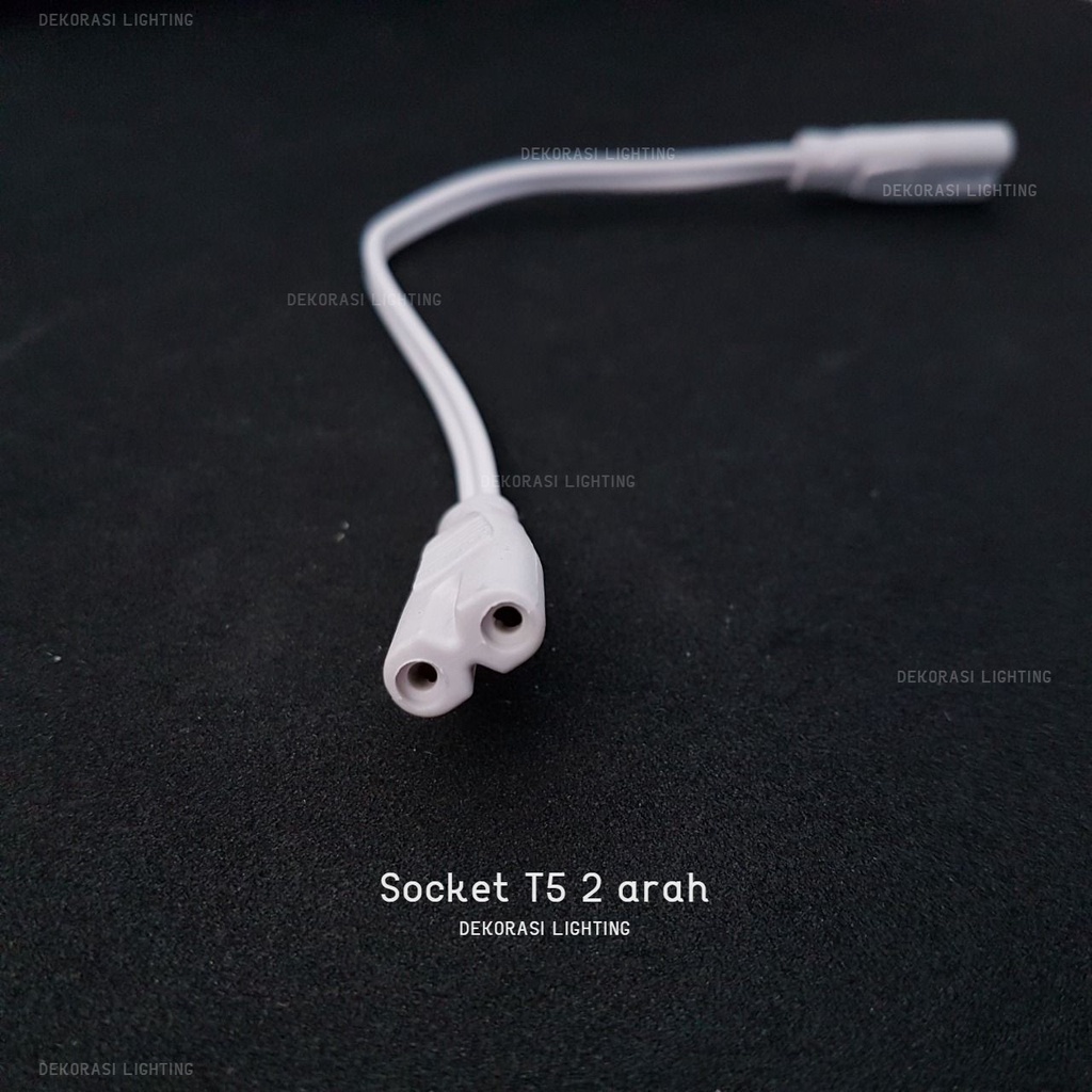 Jual Socket/ soket T5 sambungan fiting kabel 2 lampu konektor 8 dekor ...