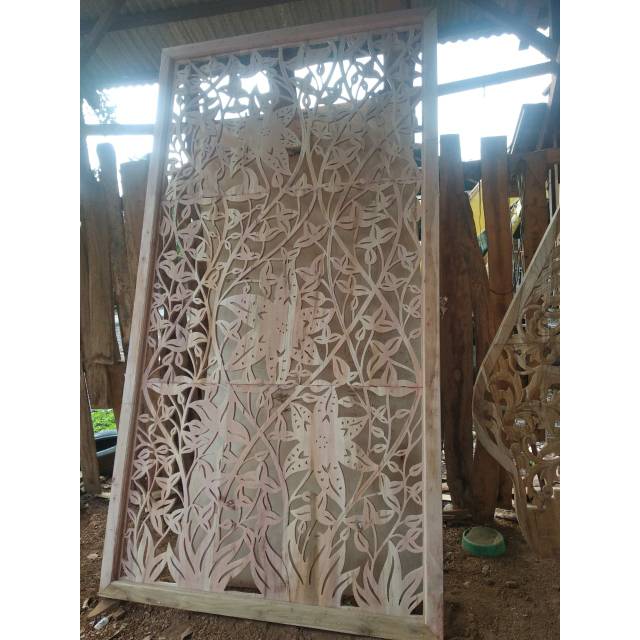 Jual Sketsel Partisi Pembatas Ruangan Hiasan Dinding Kayu Ukiran Modern ...