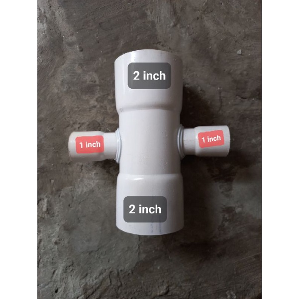 Jual Cross Tee Fitting Pipa pvc 4 arah cross 2 inch ke 1 inch | Shopee ...