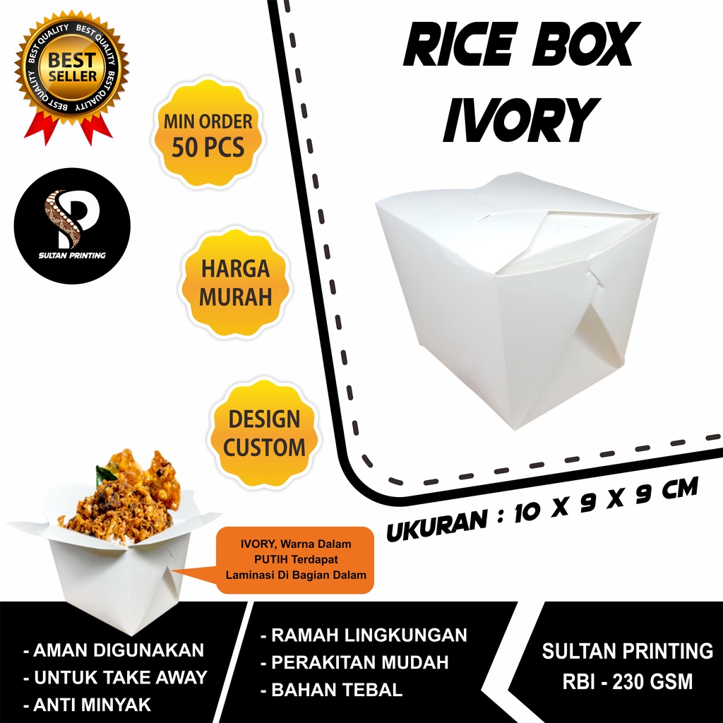 Jual RICE BOX / BOX NASI SIZE M IVORY (PUTIH) | Shopee Indonesia