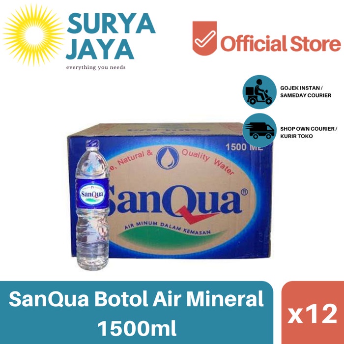 Jual Distributor Air Sanqua Botol 1500ml (isi 12pcs) - Air Mineral Dus ...