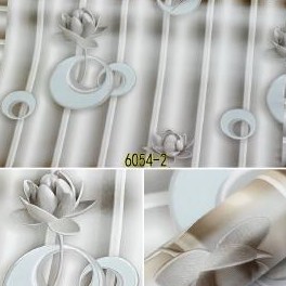 Jual Wallpaper Sticker Motif bunga abu garis abu 6054-2 / Wallpaper New ...