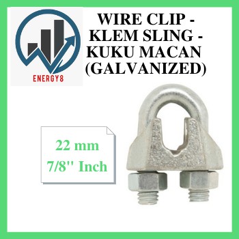 Jual WIRE CLIP GALVANIZED 22MM - KLEM SLING 22MM- KUKU MACAN 7/8" INCH ...