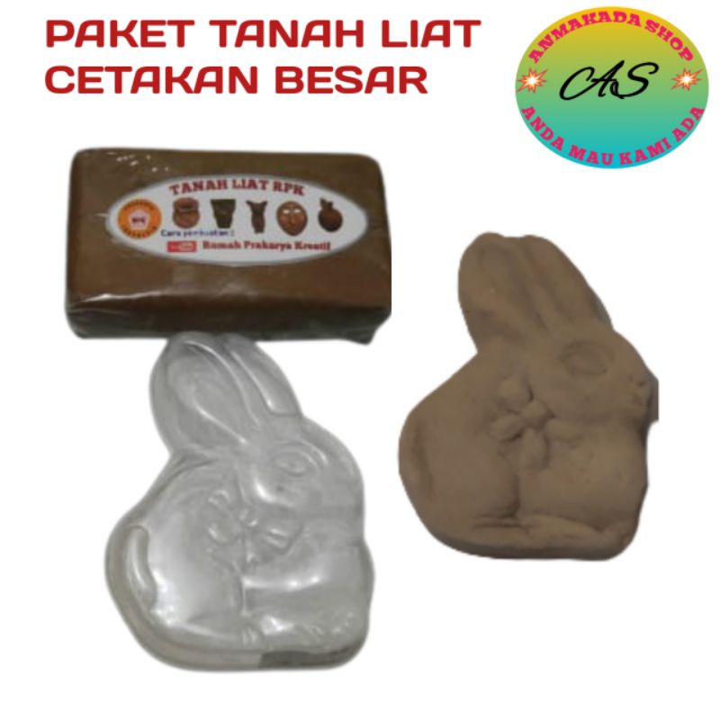 Jual Paket Tanah Liat 500gram Cetakan kelinci | Shopee Indonesia