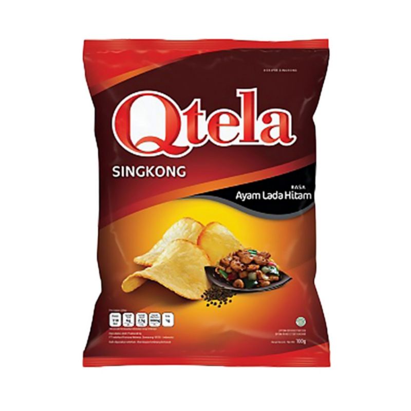 Jual Qtela Kripik Singkong Ayam Lada Hitam 180 g | Shopee Indonesia