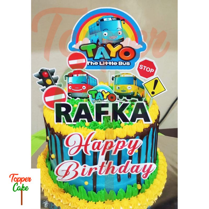 Jual Topper Cake Tayo Gratis Tambah Nama, Foto, dan usia / Hiasan Kue ...