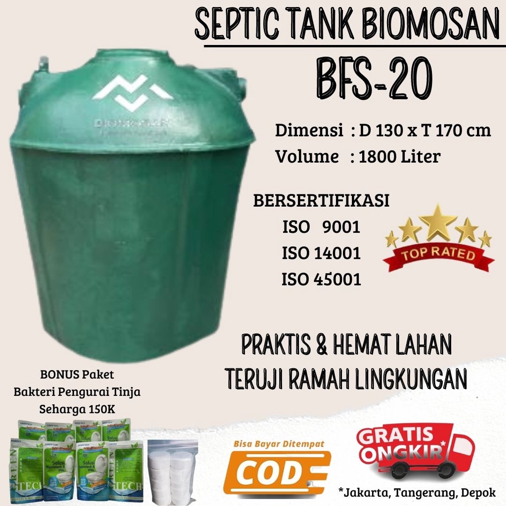 Jual jual bio septic tank modern sanitasi kapasitas 2000 liter | Shopee ...