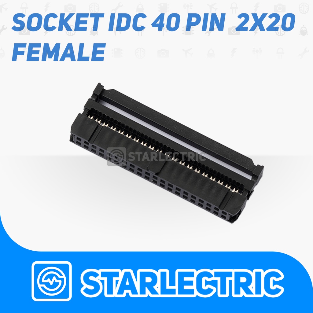 Jual Connector Socket ISP 40 Pin Soket Amphenol IDC 2x2 40P Header ...