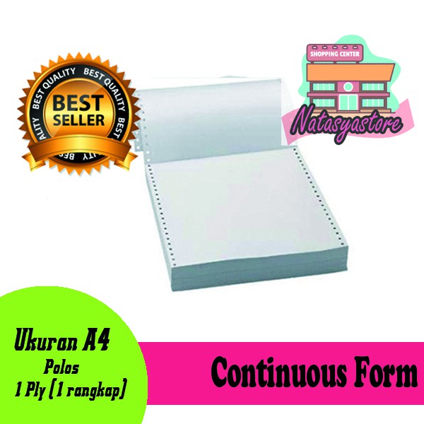 Jual kertas Continous Form 1 PLY Polos A4 9,5" x 11" 200 lembar ...